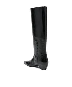 Khaite Pointed-toe Pull-on Boots With Kitten Heel