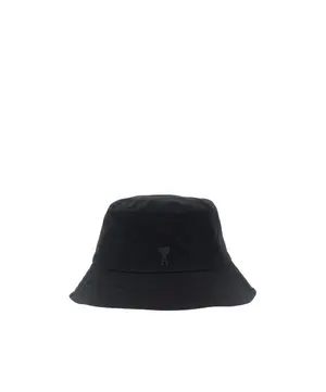 AMI Paris Logo Embroidered Bucket Hat - Black