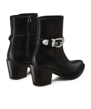 STUART WEITZMAN Maven Western Bootie With Chunky Heel And Buckle Detail - Black