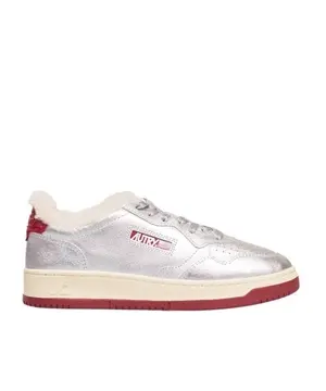 AUTRY Medalist Shearling Sneakers - Silver