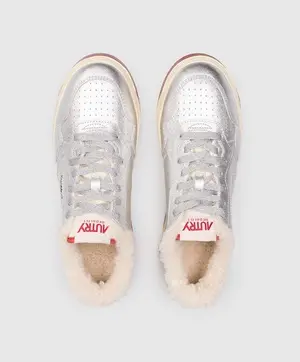 AUTRY Medalist Shearling Sneakers - Silver
