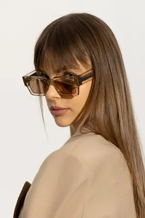 Saint Laurent Square Frame Sunglasses - Nude