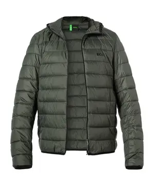 Hugo Boss Quilted Hooded Jacket With Logo Detail