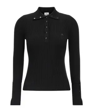 COURREGES Knitted Jumper With Embroidered Logo