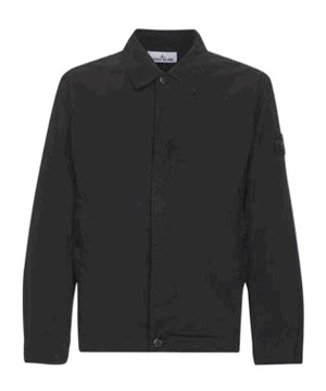 Stone Island Poly-tc Jacket With Logo Patch - Black