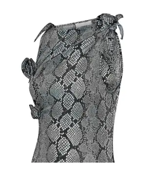 Coperni Asymmetrical Snake Print Maxi Dress - Gray