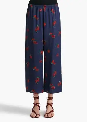 Khaite Mindy Floral Printed Pants - Black