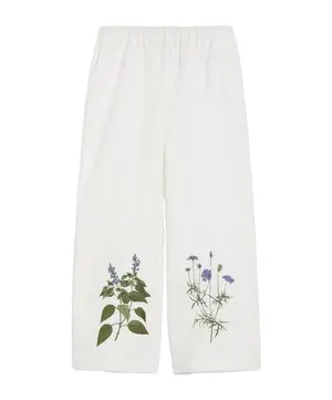 Max Mara Cropped Trousers With Floral Embroidery
