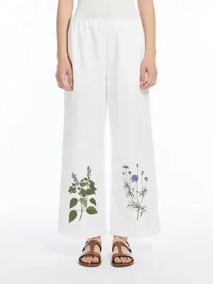 Max Mara Cropped Trousers With Floral Embroidery