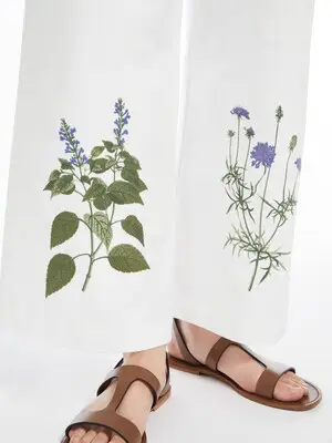 Max Mara Cropped Trousers With Floral Embroidery