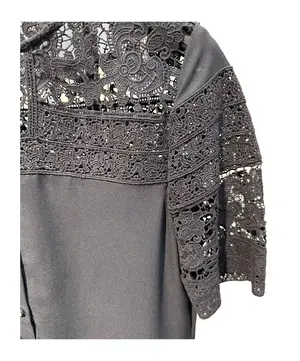 Emporio Armani Round-collar Short-sleeve Dress With Lace Embellishments
