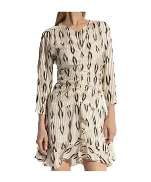 Isabel Marant Étoile Octavia Dress With Graphic Print And Ruched Detailing