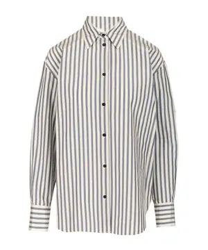 FORTE_FORTE Striped Shirt With Lapel Collar - No