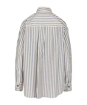 FORTE_FORTE Striped Shirt With Lapel Collar - No