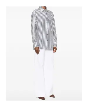 FORTE_FORTE Striped Shirt With Lapel Collar - No