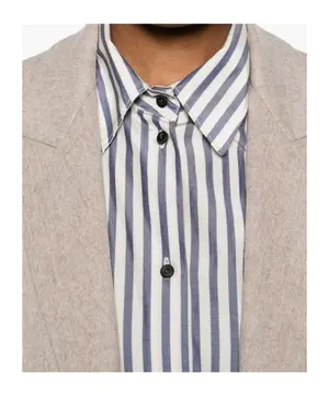FORTE_FORTE Striped Shirt With Lapel Collar - No