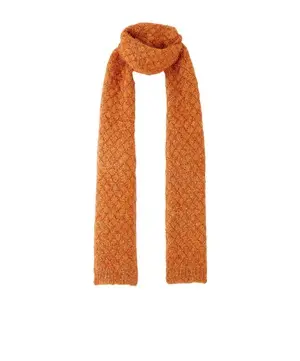 Dries Van Noten Metallized Knitted Scarf - Brown