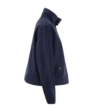 Polo Ralph Lauren High Collar Windbreaker Jacket With Iconic Pony Logo - Blue