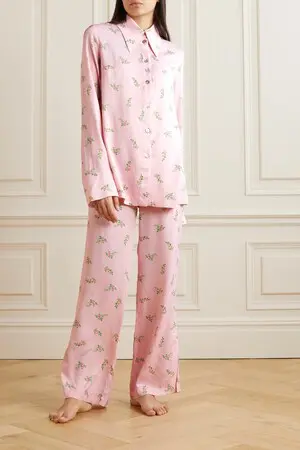 Sleeper Blossom Floral-print Satin Shirt