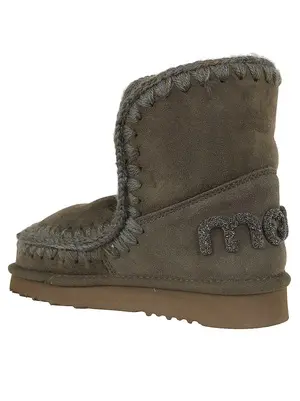 Mou Eskimo 18 Glitter Logo Slip-on Ankle Boots - Blackolive
