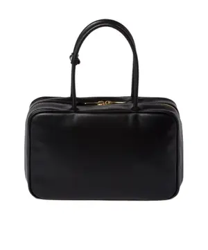 Miu Miu Logo-embossed Zipped Handbag - Black