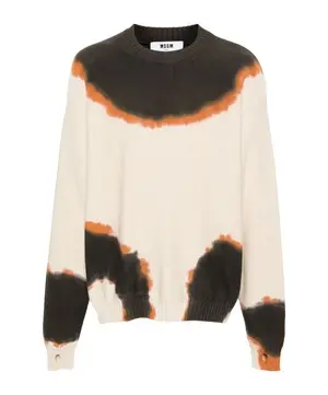MSGM Crewneck Jumper With Abstract Print - White