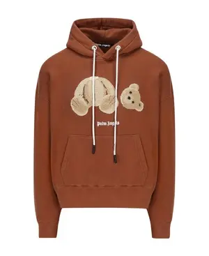 Palm Angels Bear Logo Relaxed Hoodie - Brown