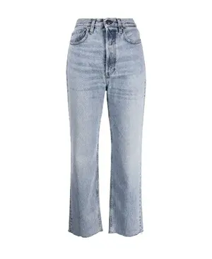 TOTEME Classic Cut Cropped Jeans - Gray