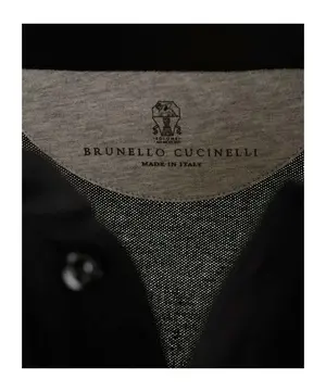 Brunello Cucinelli Long Sleeved Buttoned Polo Shirt - Black