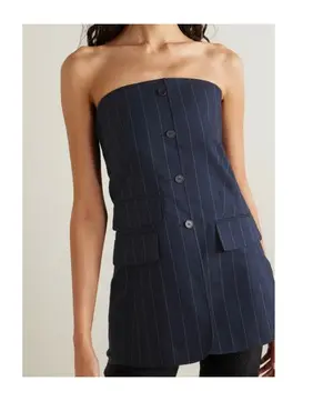 THE FRANKIE SHOP Sunny Strapless Striped Twill Vest