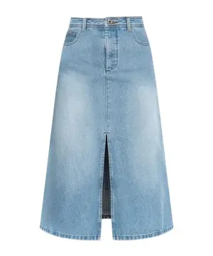 A.p.c. Front Slit Denim Midi Skirt - Blue