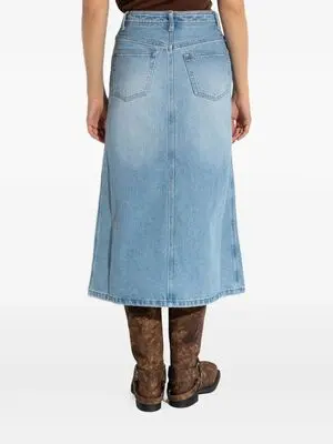 A.p.c. Front Slit Denim Midi Skirt - Blue