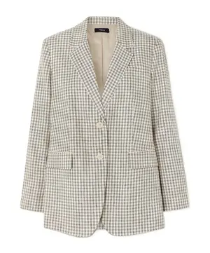 Theory Single-breasted Gingham Check Blazer