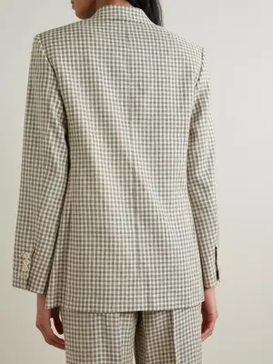 Theory Single-breasted Gingham Check Blazer
