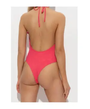 Balmain Ruffled Halterneck One-piece Swimsuit