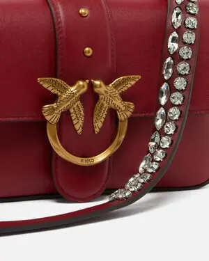 Pinko Mini Love Slouchy Shoulder Bag - Red