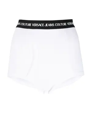 Versace Logo Band Mini Shorts - White