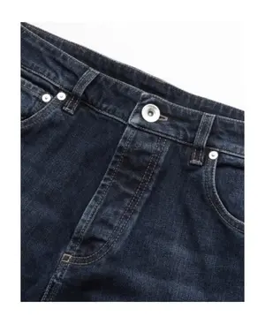 Brunello Cucinelli Comfort Cotton Denim Leisure-fit Five-pocket Trousers