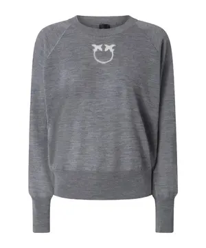 Pinko Love Birds Logo Sweater - Gray