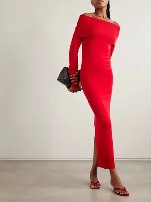 Stella McCartney Off-the-shoulder Wool Knit Dress