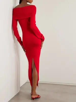 Stella McCartney Off-the-shoulder Wool Knit Dress