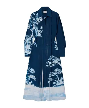 Erdem Printed Crepe Shirt Dress