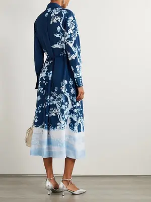 Erdem Printed Crepe Shirt Dress