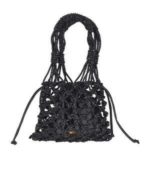 Pinko Micro Rhinestones Embellished Small Shoulder Bag - Black