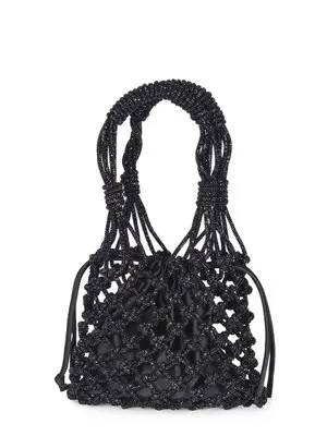 Pinko Micro Rhinestones Embellished Small Shoulder Bag - Black