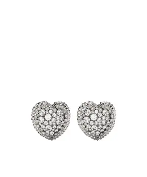 ALESSANDRA RICH Alessandra Rich Heart Embellished Clip-On Earrings
