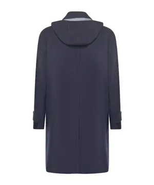 Eleventy Hooded Wool Coat - Black