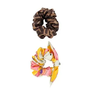 Fendi Set Of Two Silk Hair Elastics