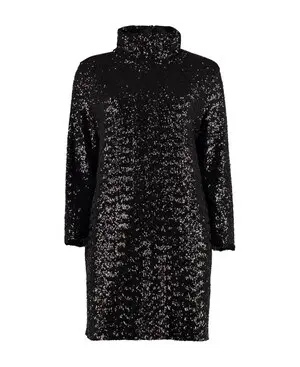 Fabiana Filippi Sequin Embellished High-neck Mini Dress