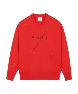 Givenchy Eyelet Detail Oversized Sweatshirt - Red